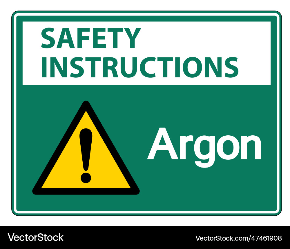 Safety instructions argon symbol sign isolate Vector Image