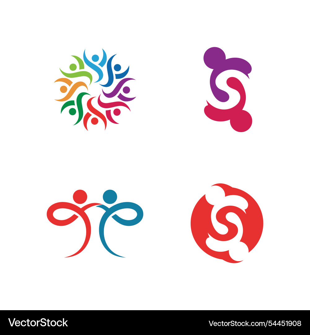 Team group people community logo Royalty Free Vector Image