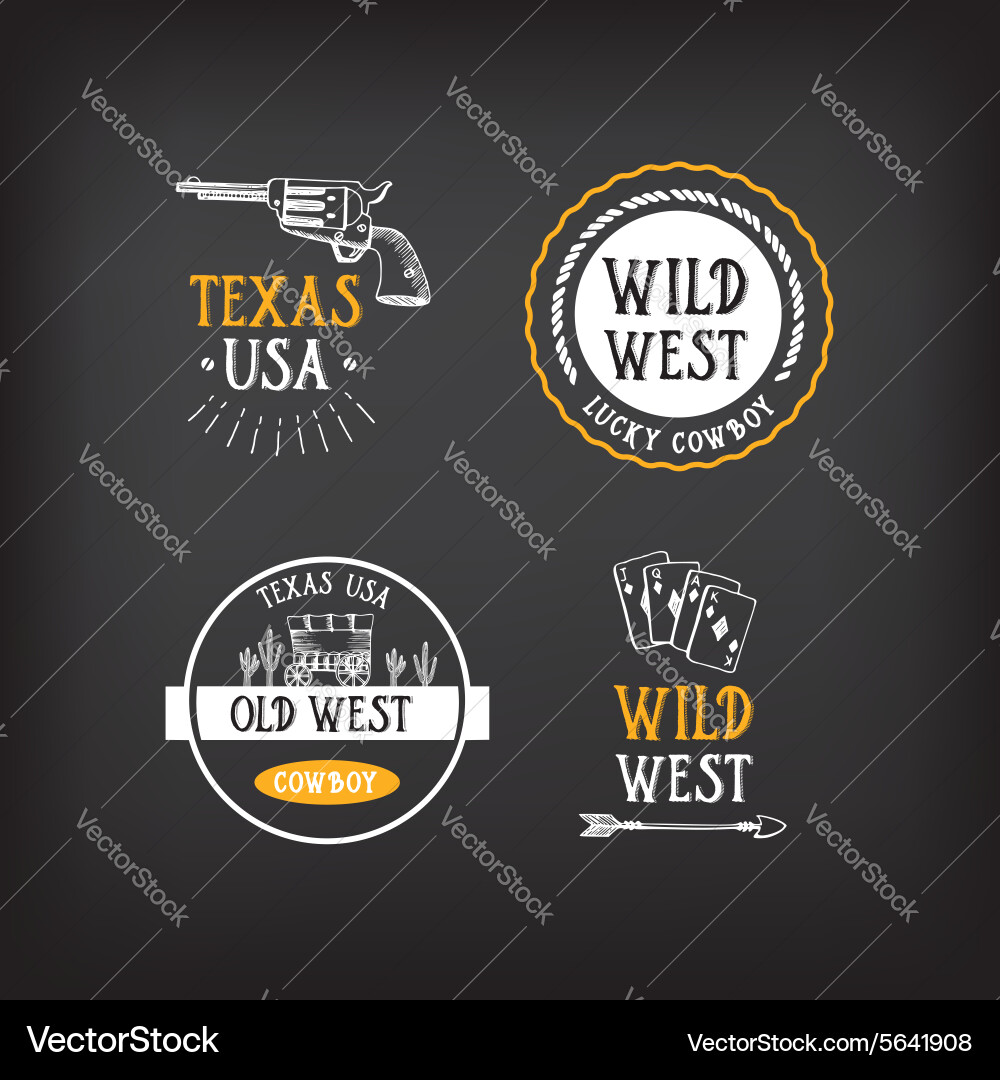 Wild west badges design vintage western elements Vector Image