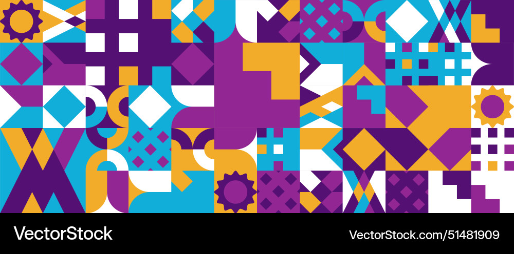 Colorful geometric mosaic seamless pattern Vector Image