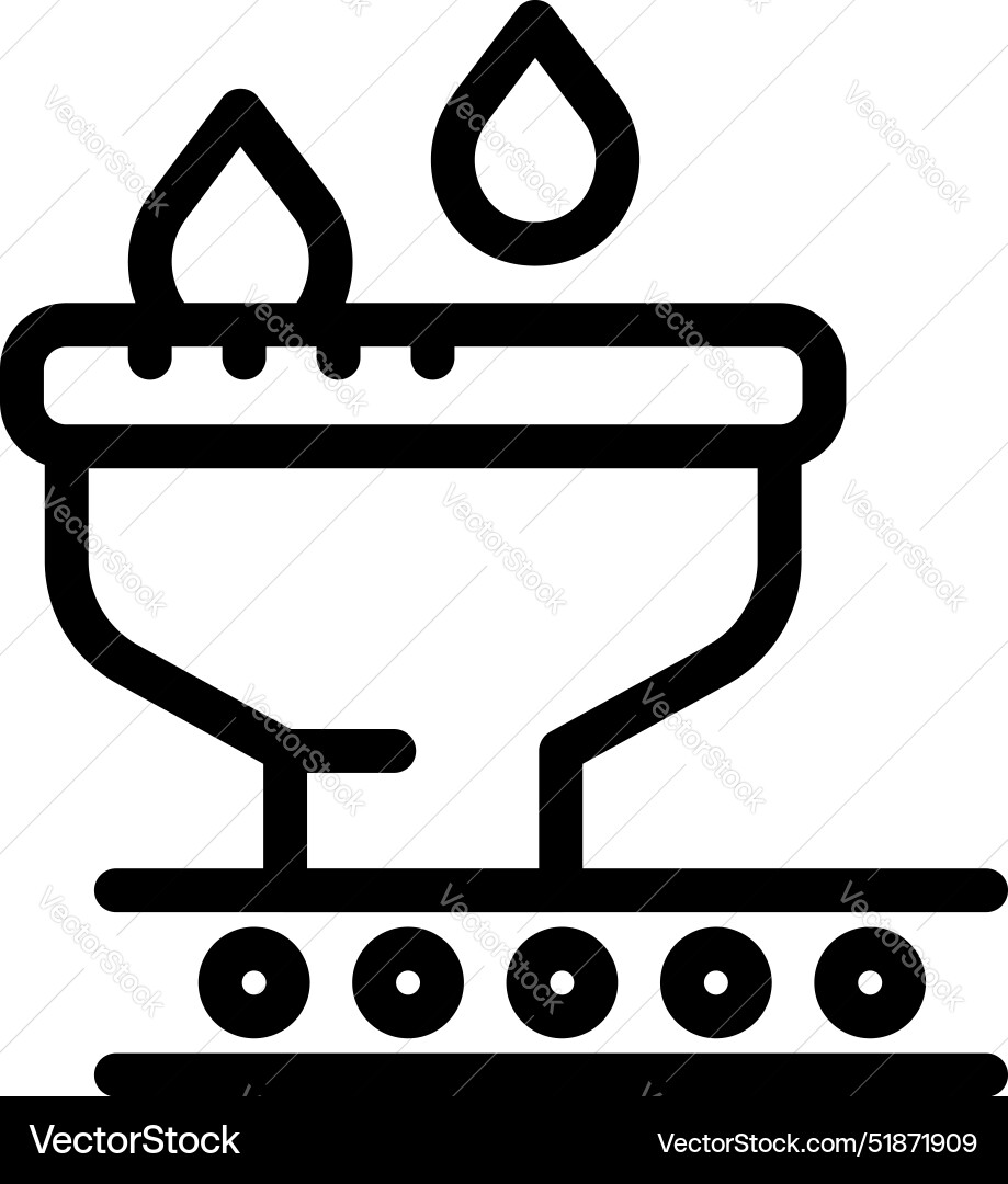 Conveyor belt system pouring liquid in container Vector Image