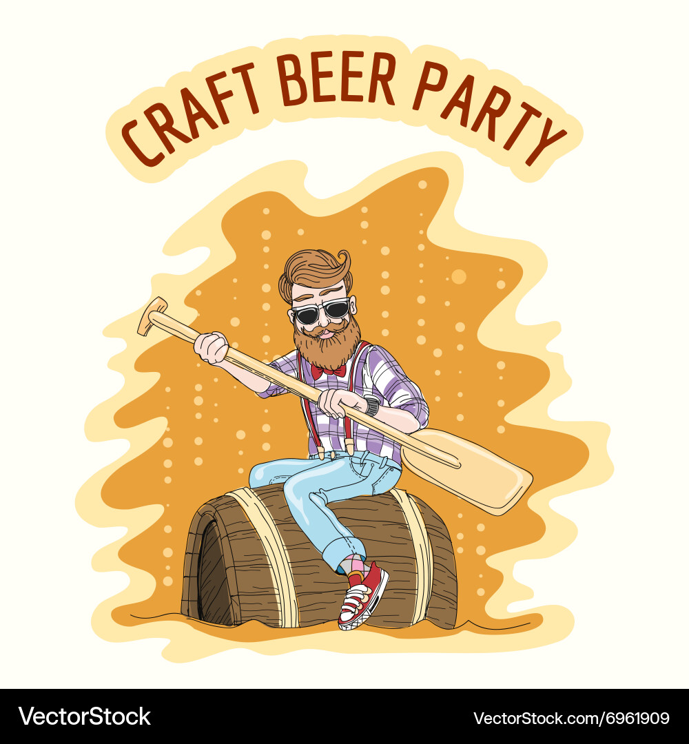 Craft beer party Royalty Free Vector Image - VectorStock