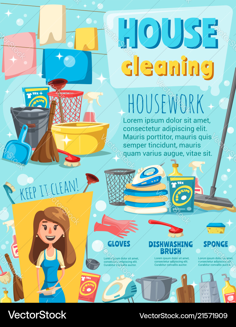 House cleaning banner for clean service design Vector Image