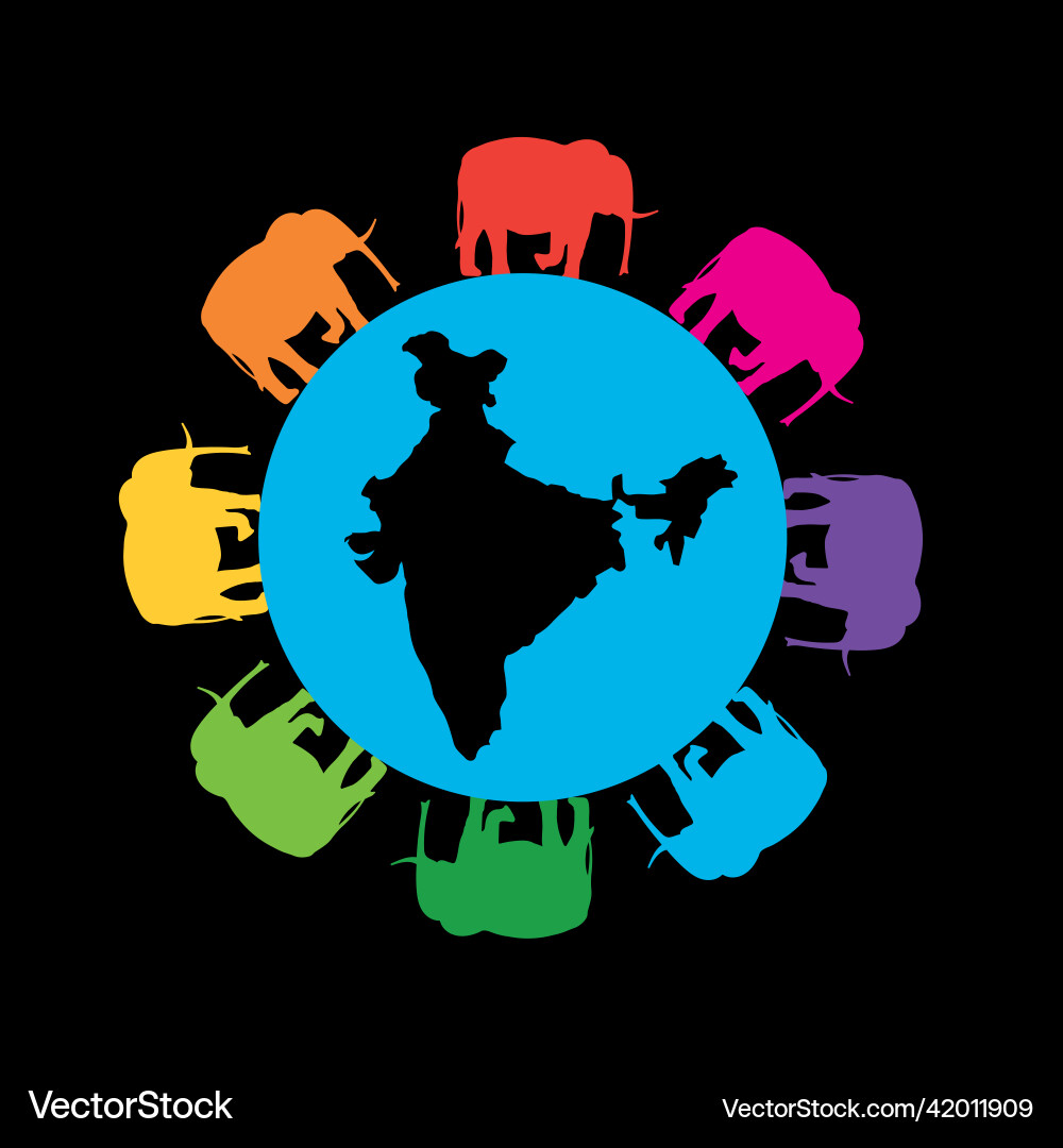 Map of india in the circle Royalty Free Vector Image