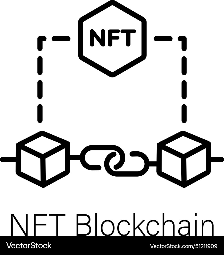 Nft blockchain Royalty Free Vector Image - VectorStock