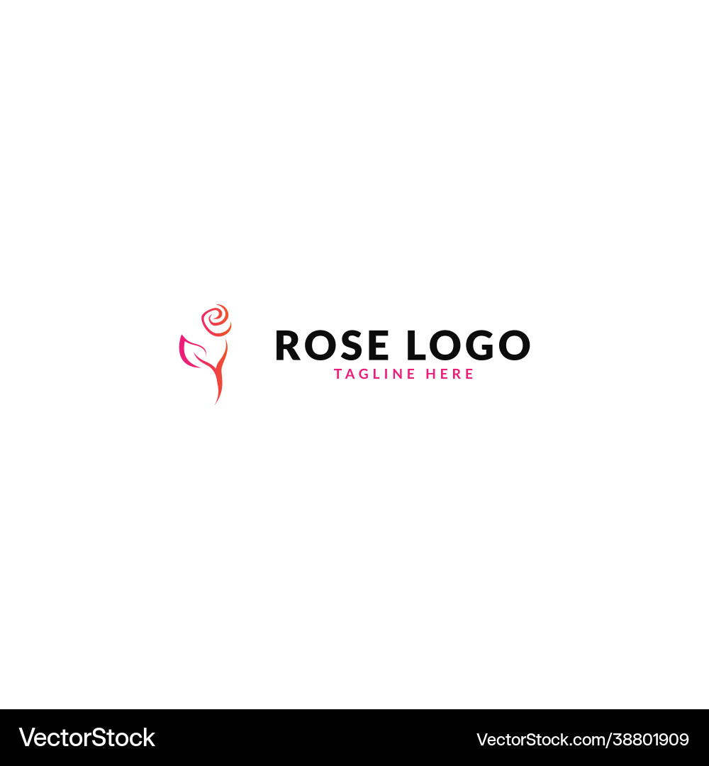 Rose flower logo design Royalty Free Vector Image