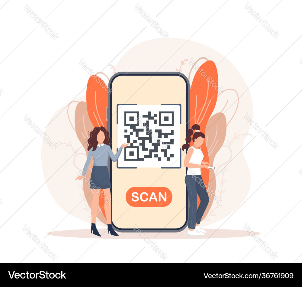 Scan qr code people great design for any purposes Vector Image