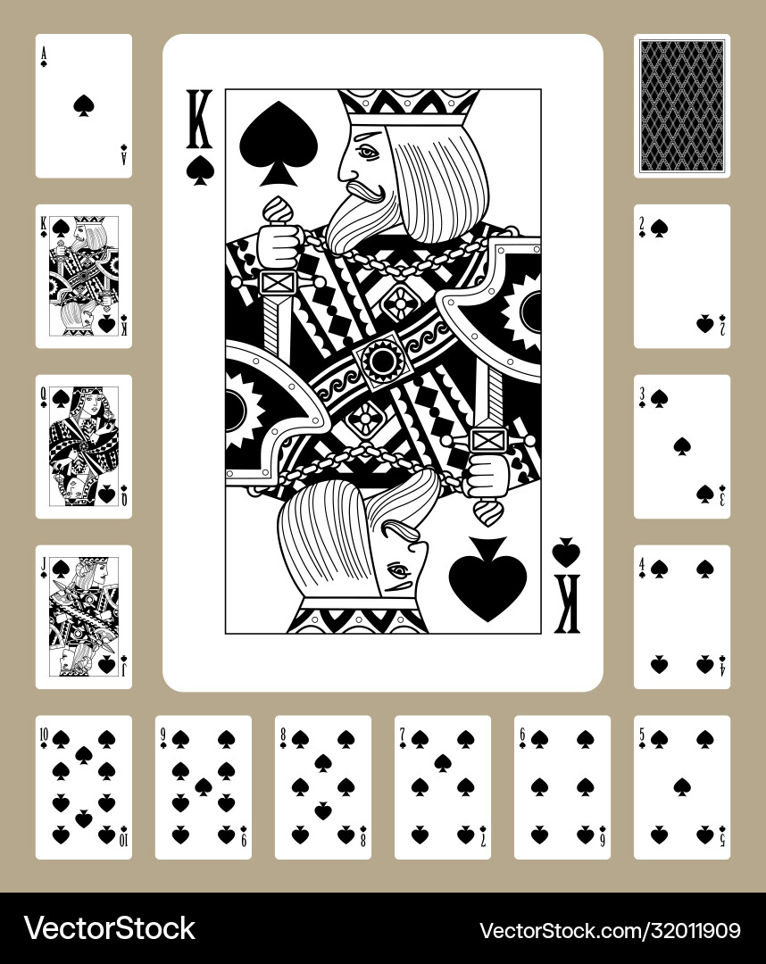 Spades suit playing cards Royalty Free Vector Image