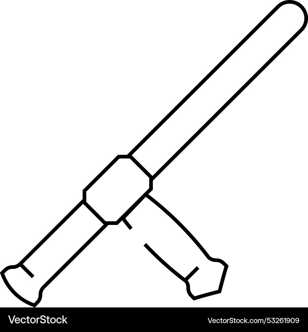 Tonfa weapon military line icon Royalty Free Vector Image