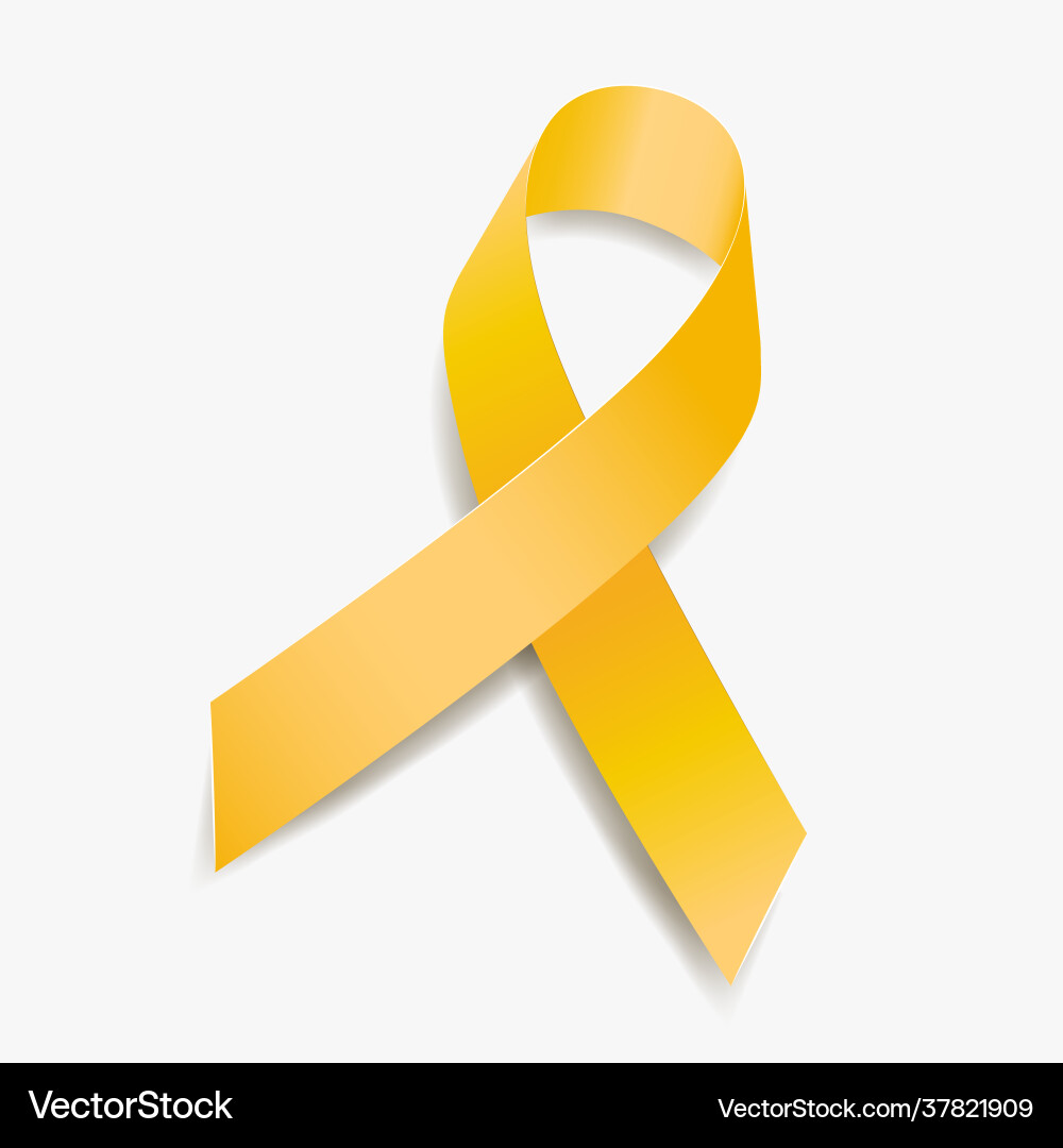 Yellow ribbon awareness Royalty Free Vector Image