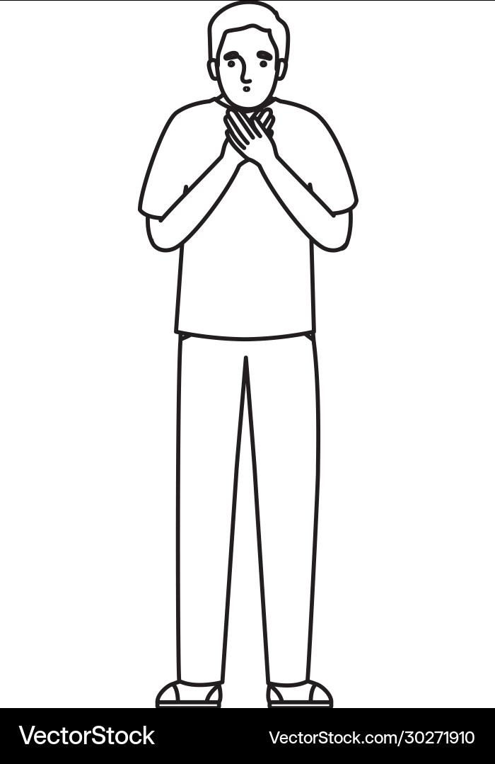 Avatar man feeling sick dizzy and with nauseous Vector Image