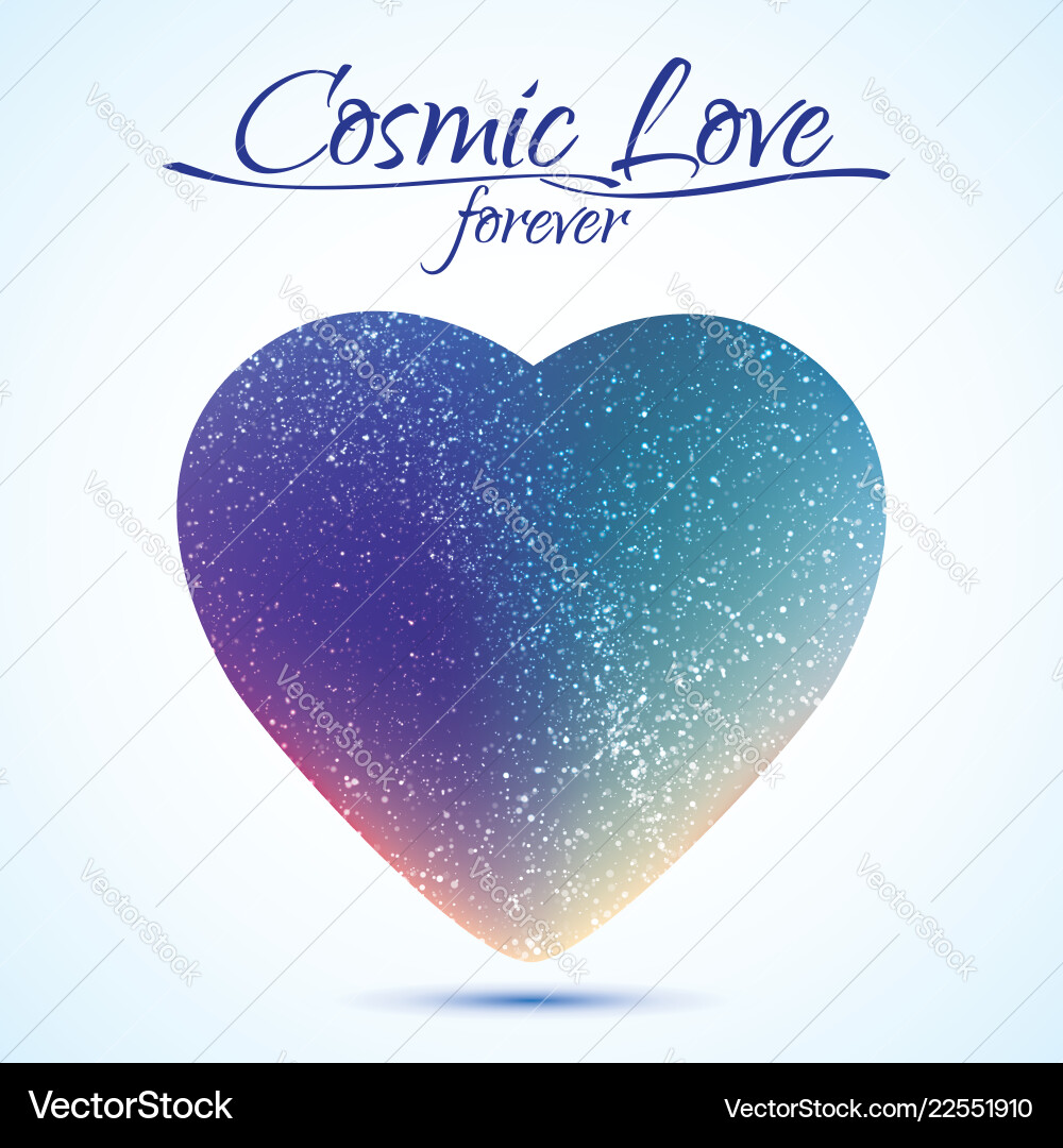 Cosmic love concept heart with night sky Vector Image