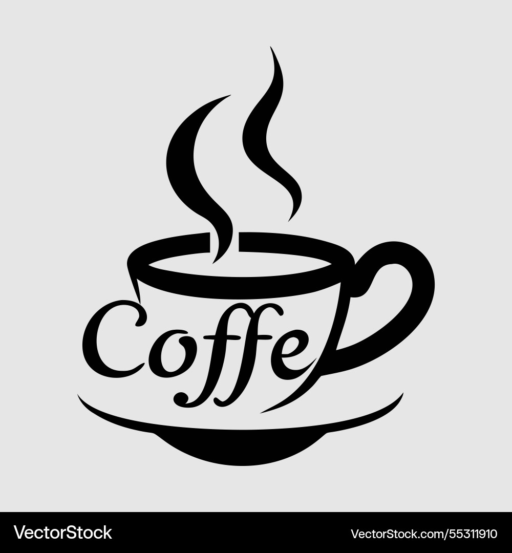 Creative coffee cup design with abstract steam Vector Image