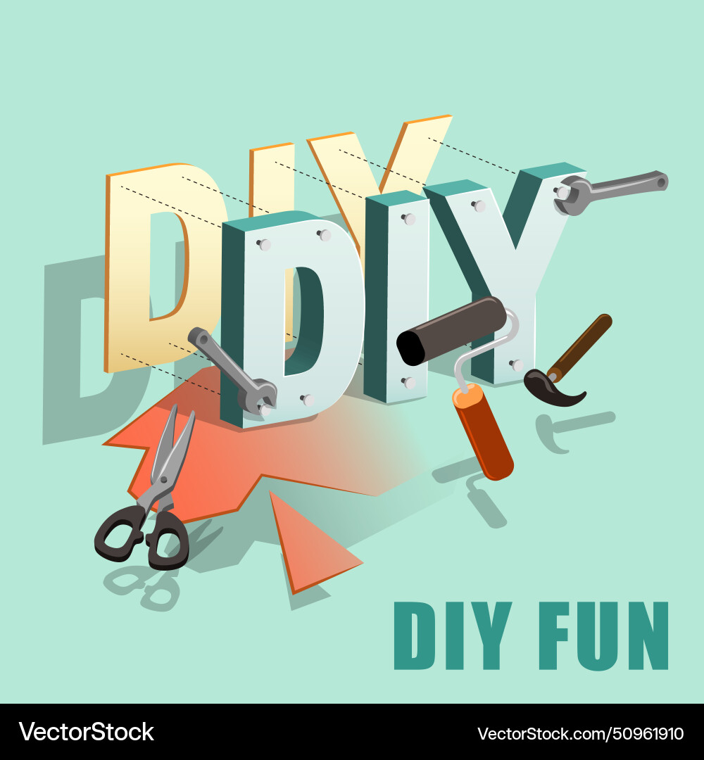 Diy concept design Royalty Free Vector Image - VectorStock
