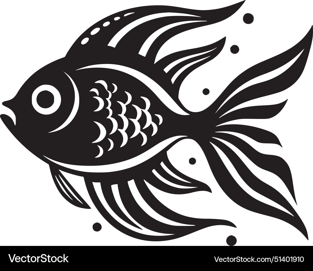 Fish - black and white isolated icon Royalty Free Vector