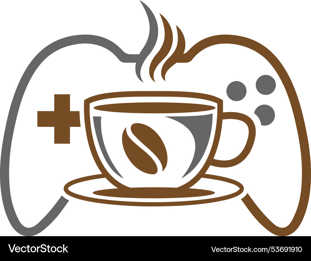 Gaming coffee logo Royalty Free Vector Image - VectorStock