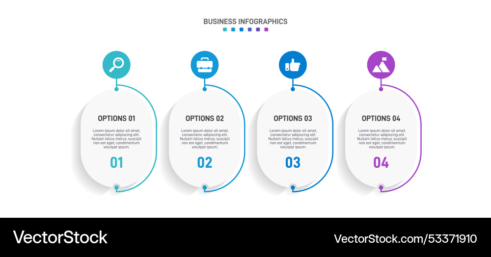 Horizontal progress bar featuring 4 arrow-shaped Vector Image