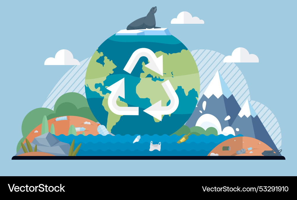 Ocean pollution the concept Royalty Free Vector Image