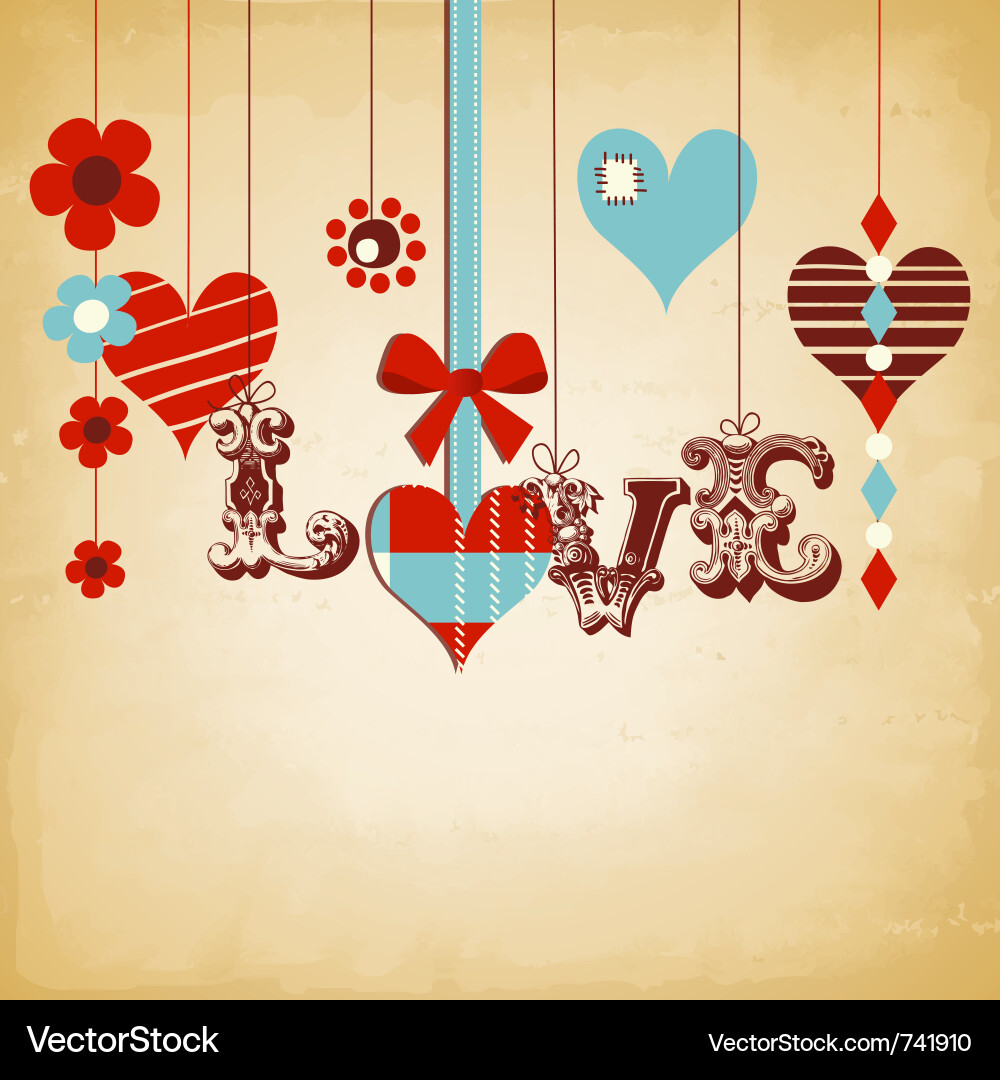 Retro love background Royalty Free Vector Image