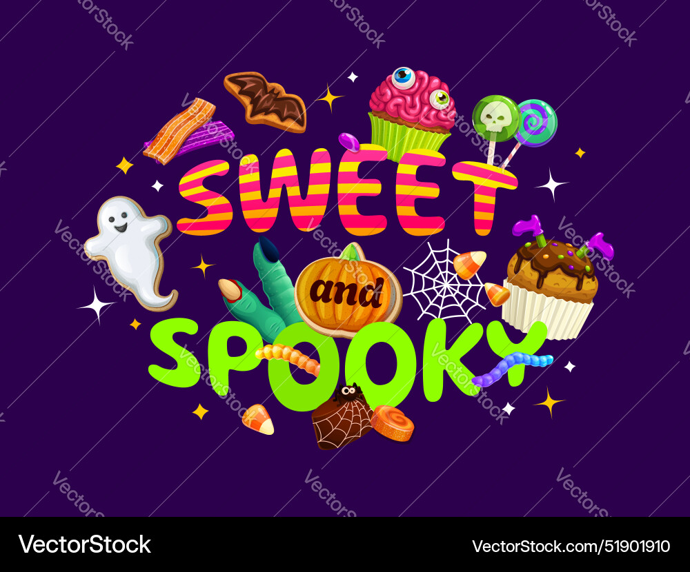 Spooky Halloween Candy Quote Royalty Free Vector Image