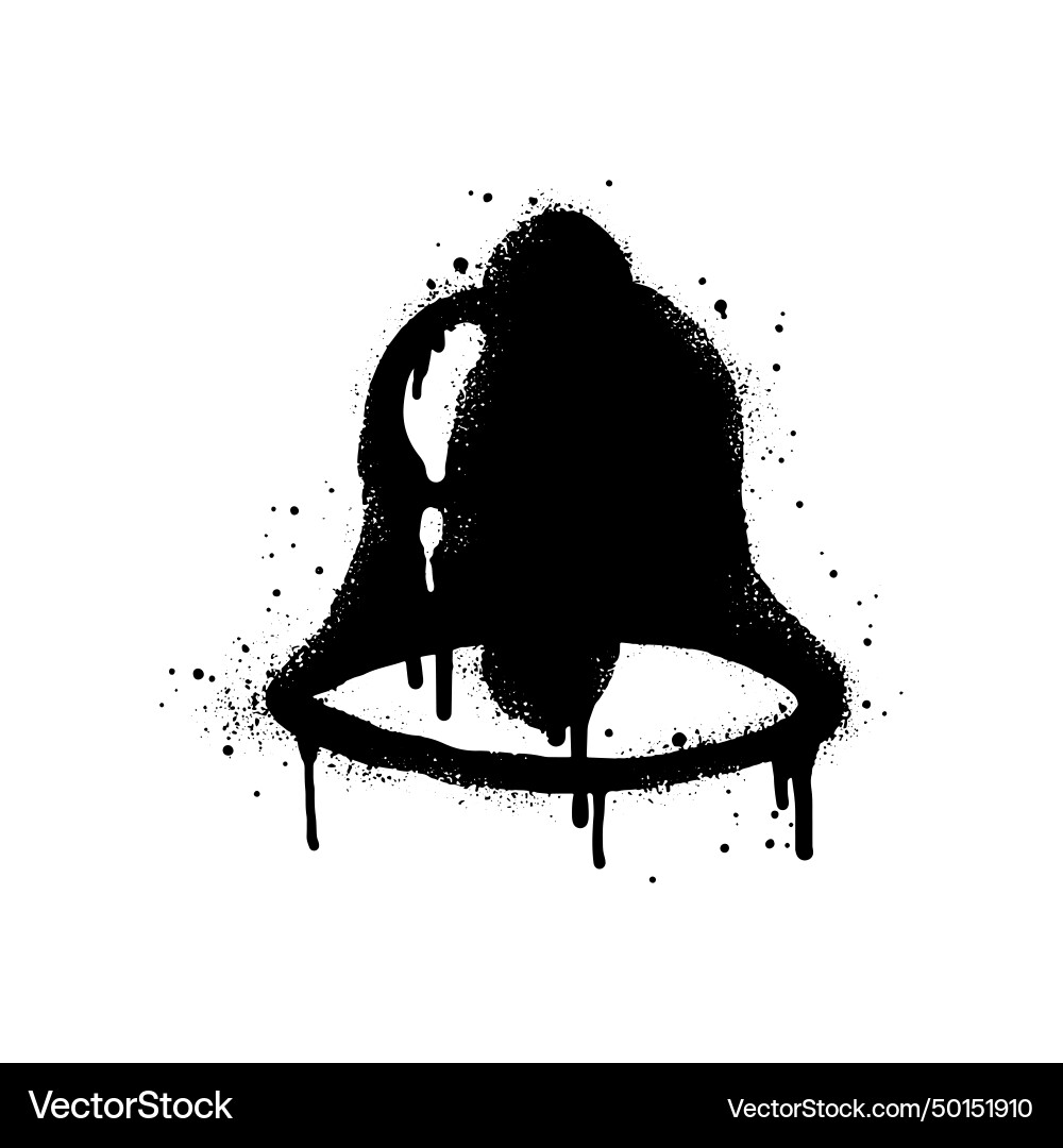 Spray painted graffiti of bell icon Royalty Free Vector