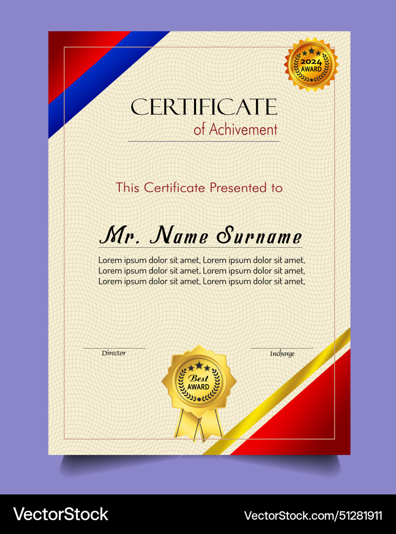 Certificate design Royalty Free Vector Image - VectorStock