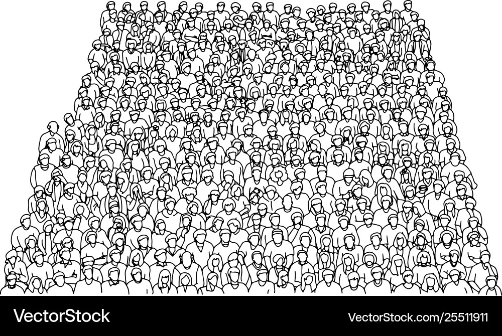 Crowd people on stadium sketch Royalty Free Vector Image