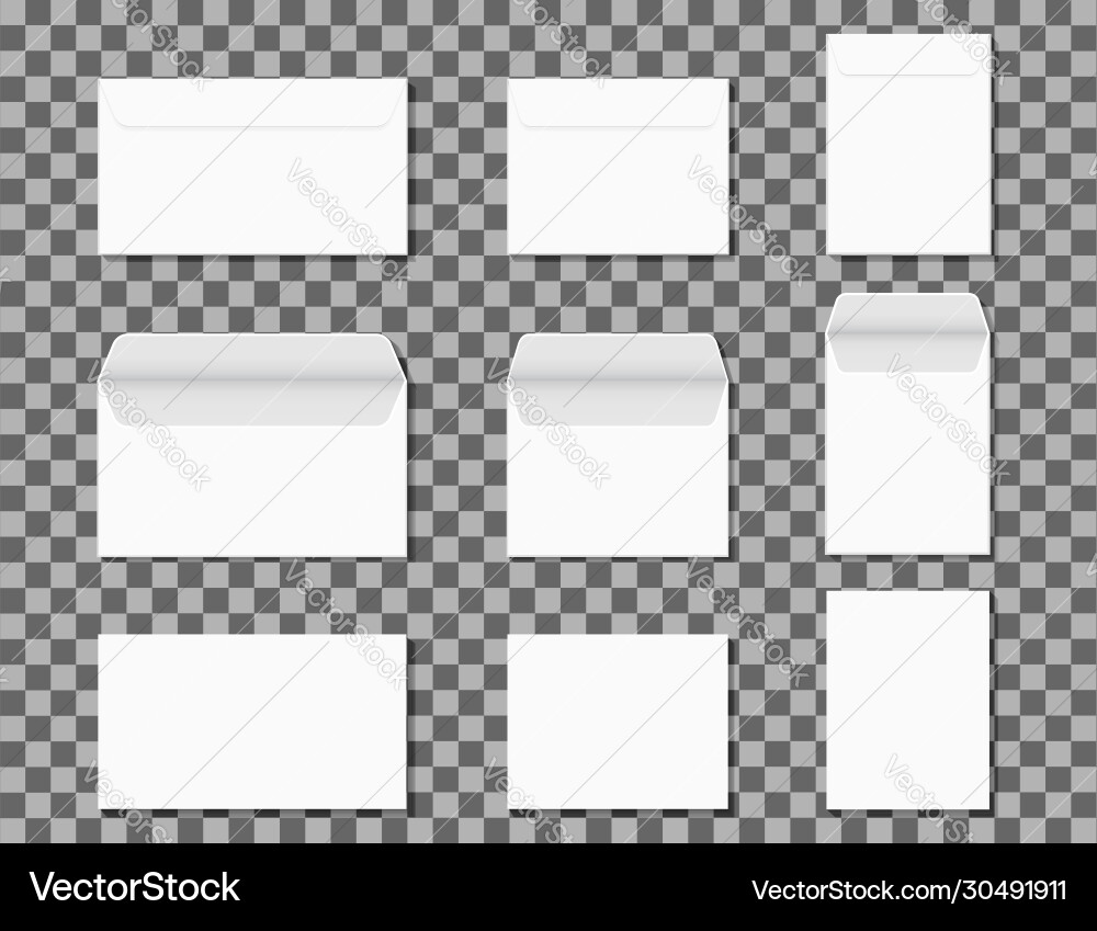 Envelopes a4 closed and opened paper white Vector Image