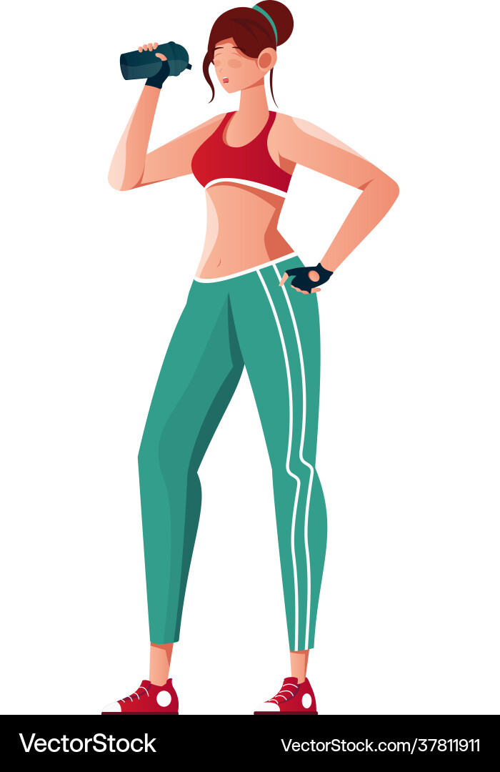 Female body builder composition Royalty Free Vector Image