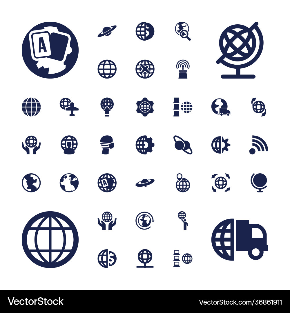 Globe icons Royalty Free Vector Image - VectorStock
