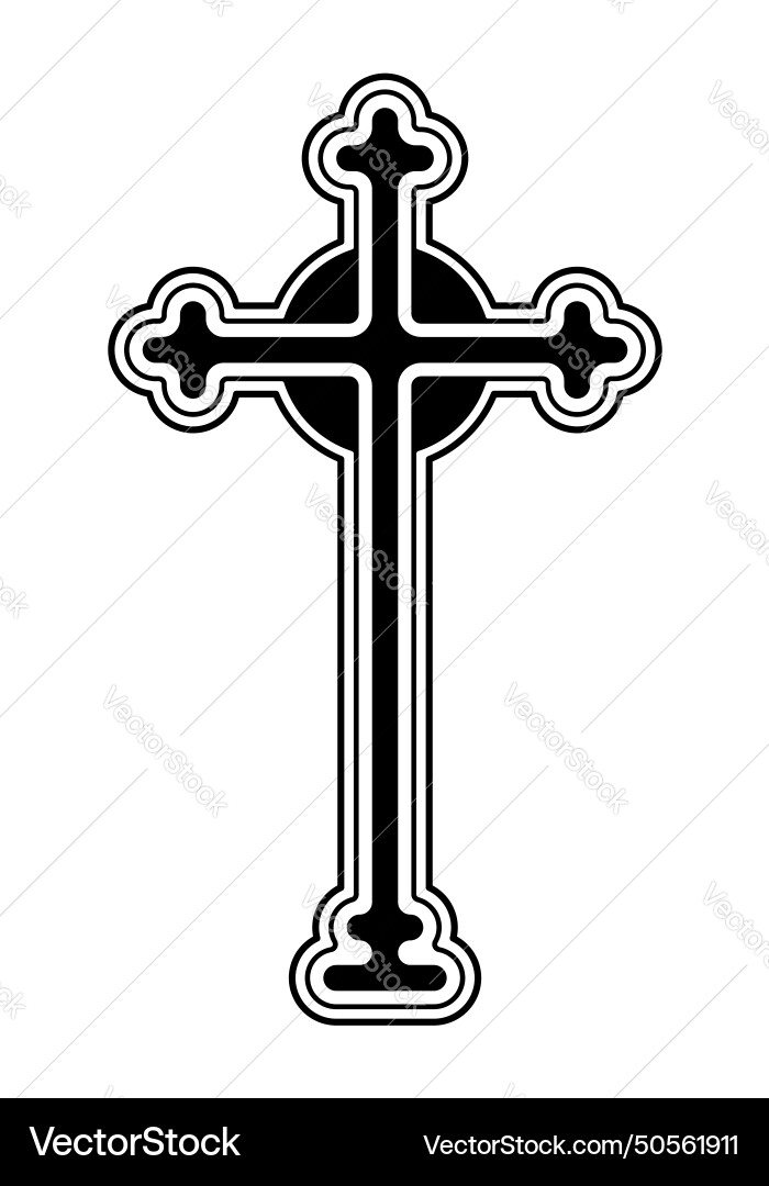Gothic Christian Cross Symbol Royalty Free Vector Image
