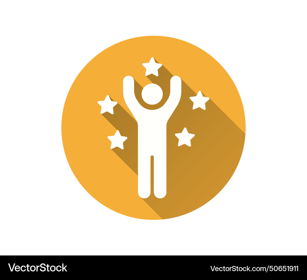 Leadership flat icon with long shadow for graphic Vector Image