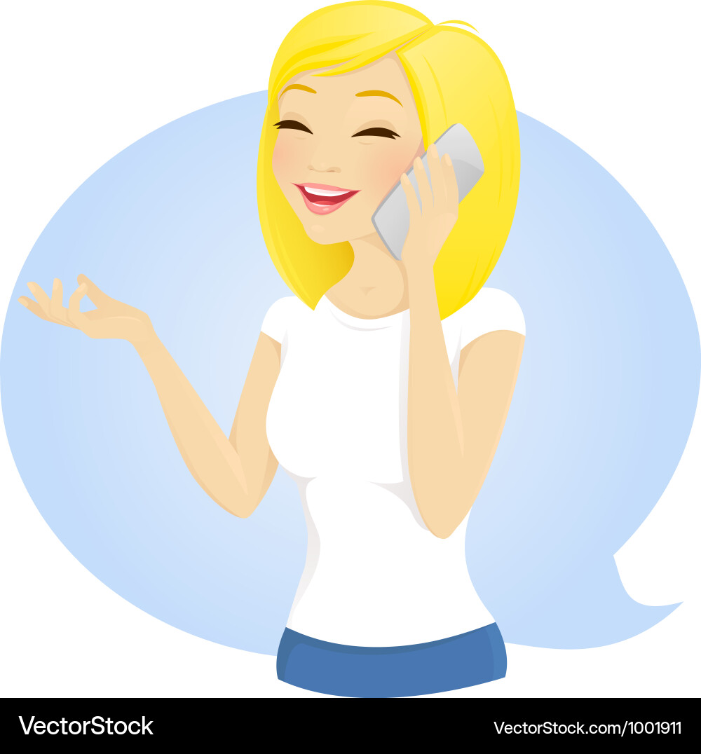 Phone girl Royalty Free Vector Image - VectorStock