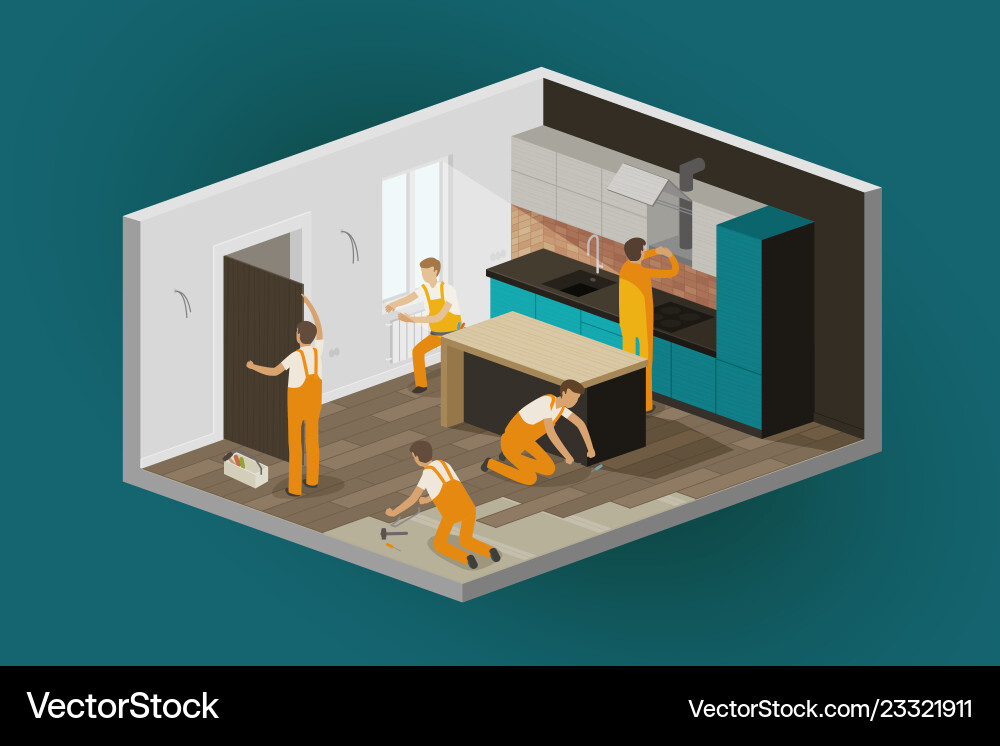 Renovation interior home repair construction Vector Image