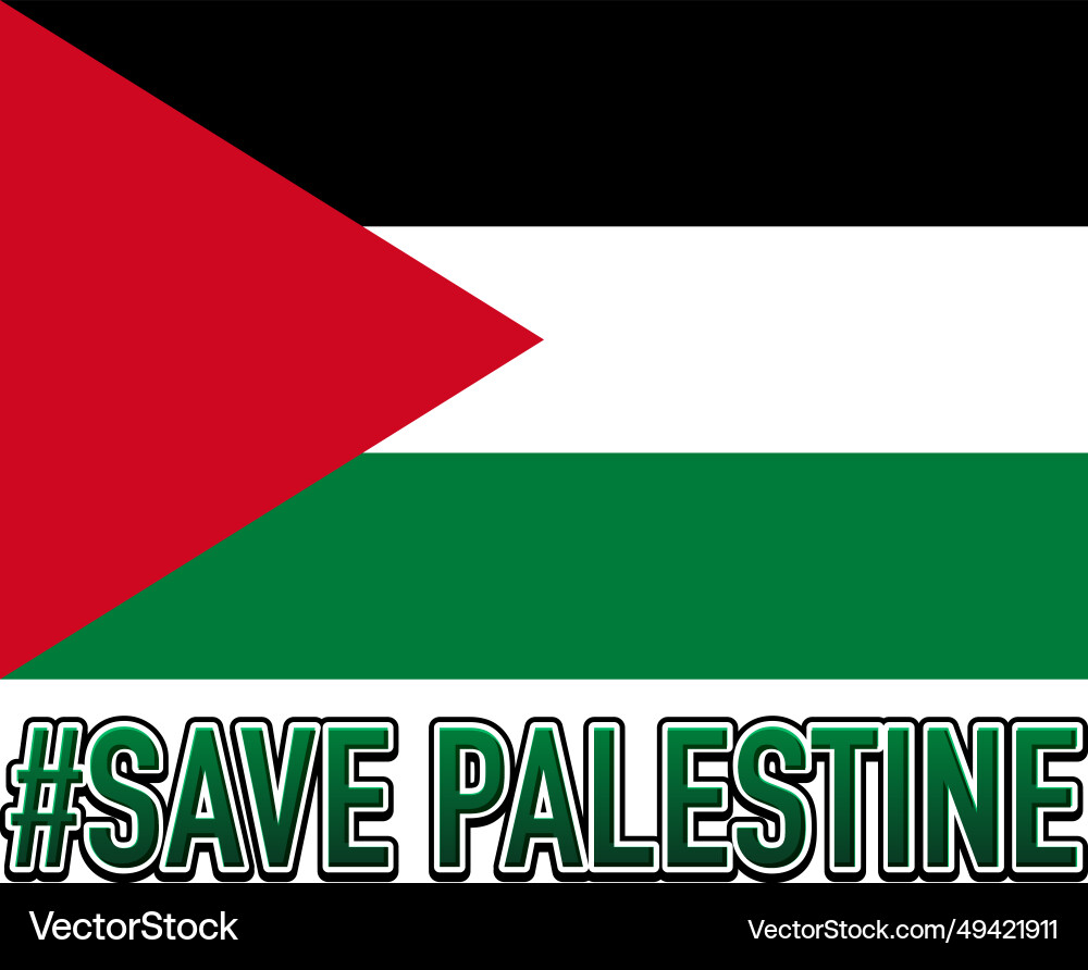 Support palestine with heart-shaped flag Vector Image