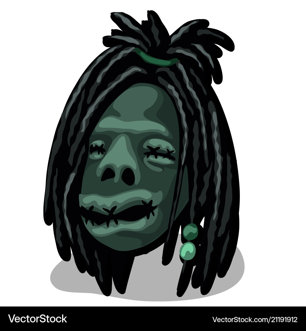 A shrunken head isolated on white background Vector Image