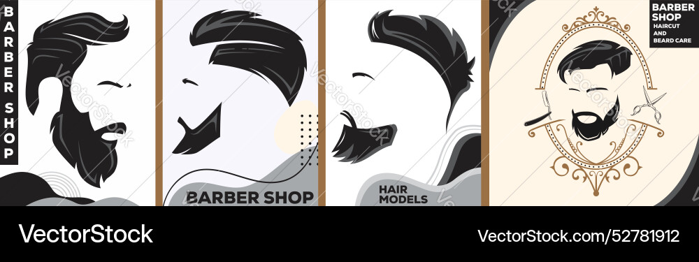 Barber shop set Royalty Free Vector Image - VectorStock