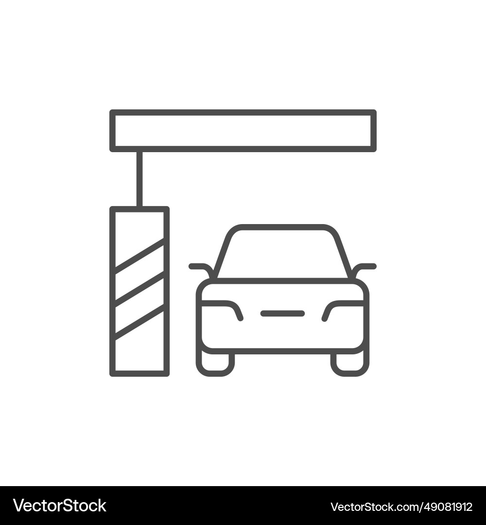 Car gate line outline icon Royalty Free Vector Image