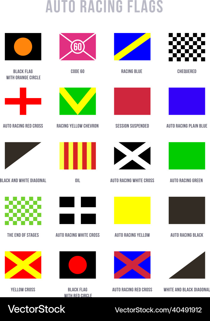 Collection of auto racing flags Royalty Free Vector Image