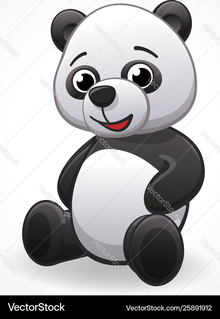 Cute Cartoon Panda Sitting Royalty Free Vector Image