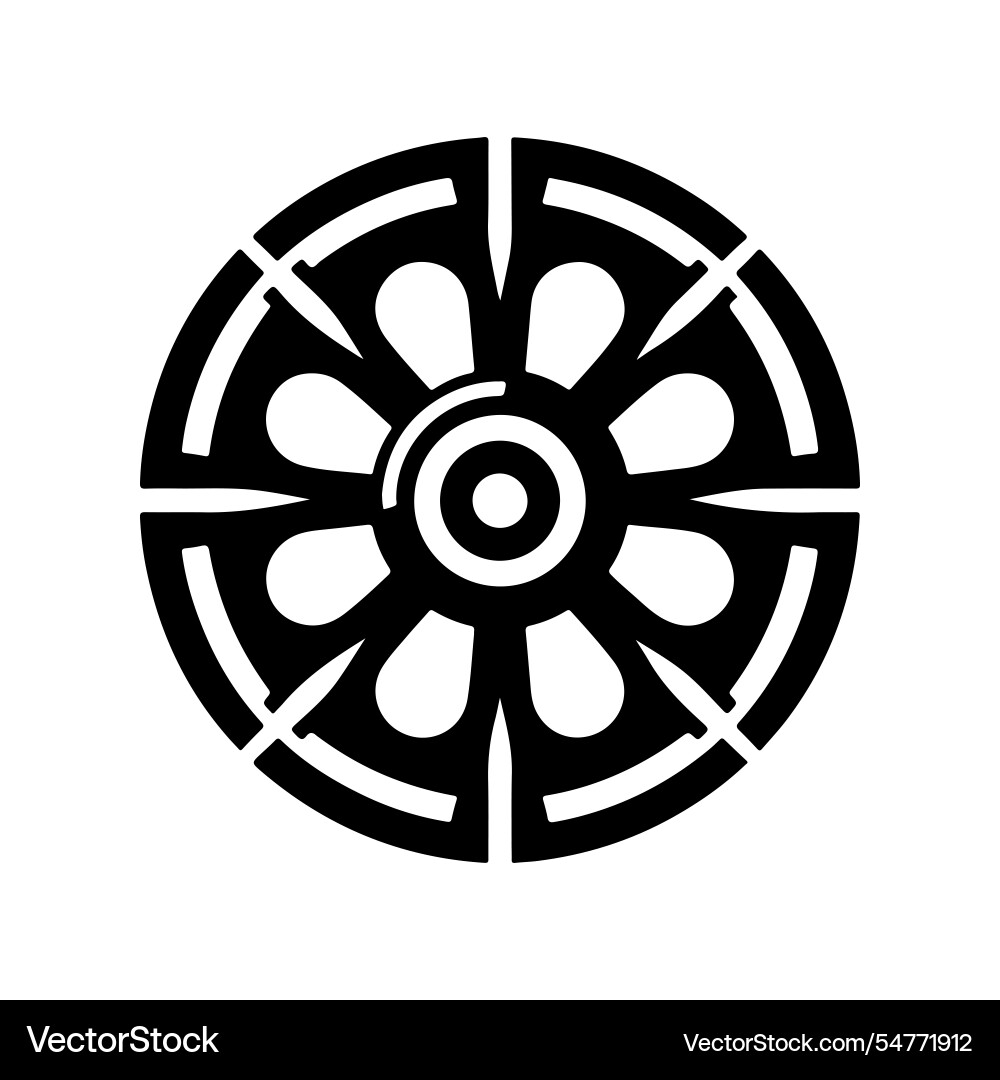 Flywheel silhouette for engineering machinery Vector Image