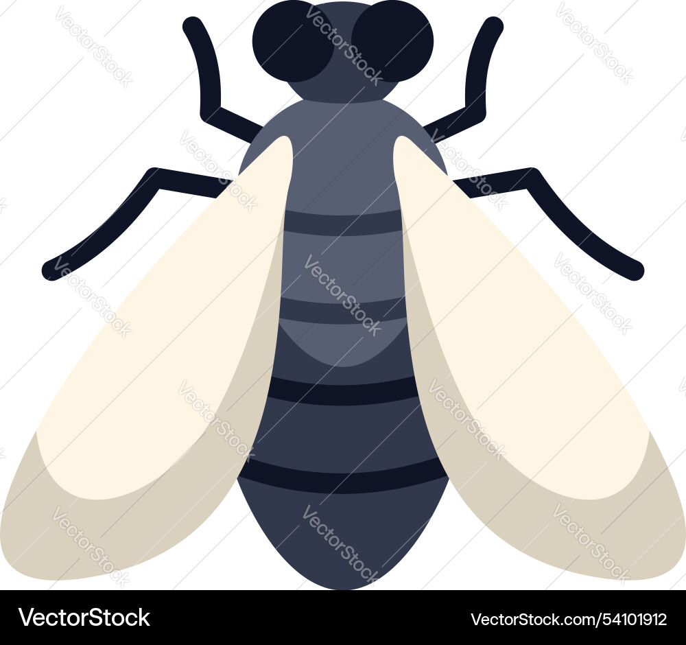 Housefly insect spreading germs and diseases icon Vector Image