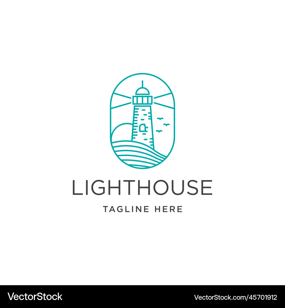 Lighthouse logo design template Royalty Free Vector Image