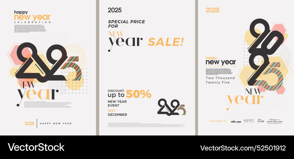 New year 2025 design sale Royalty Free Vector Image