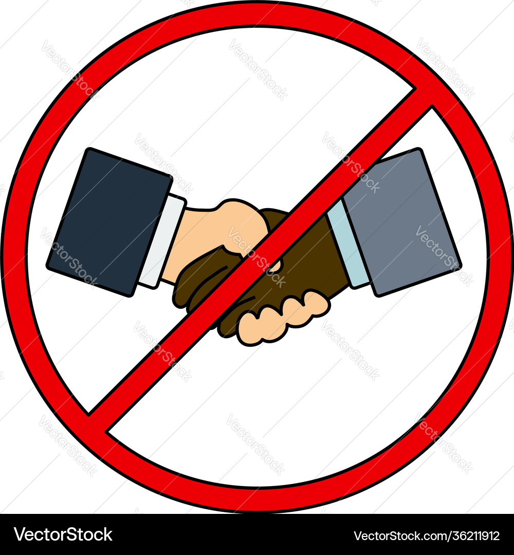 No hand shake icon Royalty Free Vector Image - VectorStock