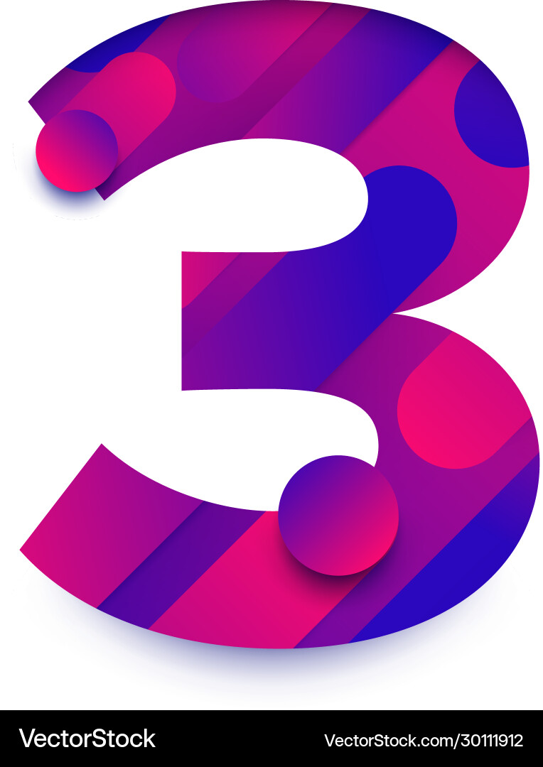 Number bg gradients 3 Royalty Free Vector Image