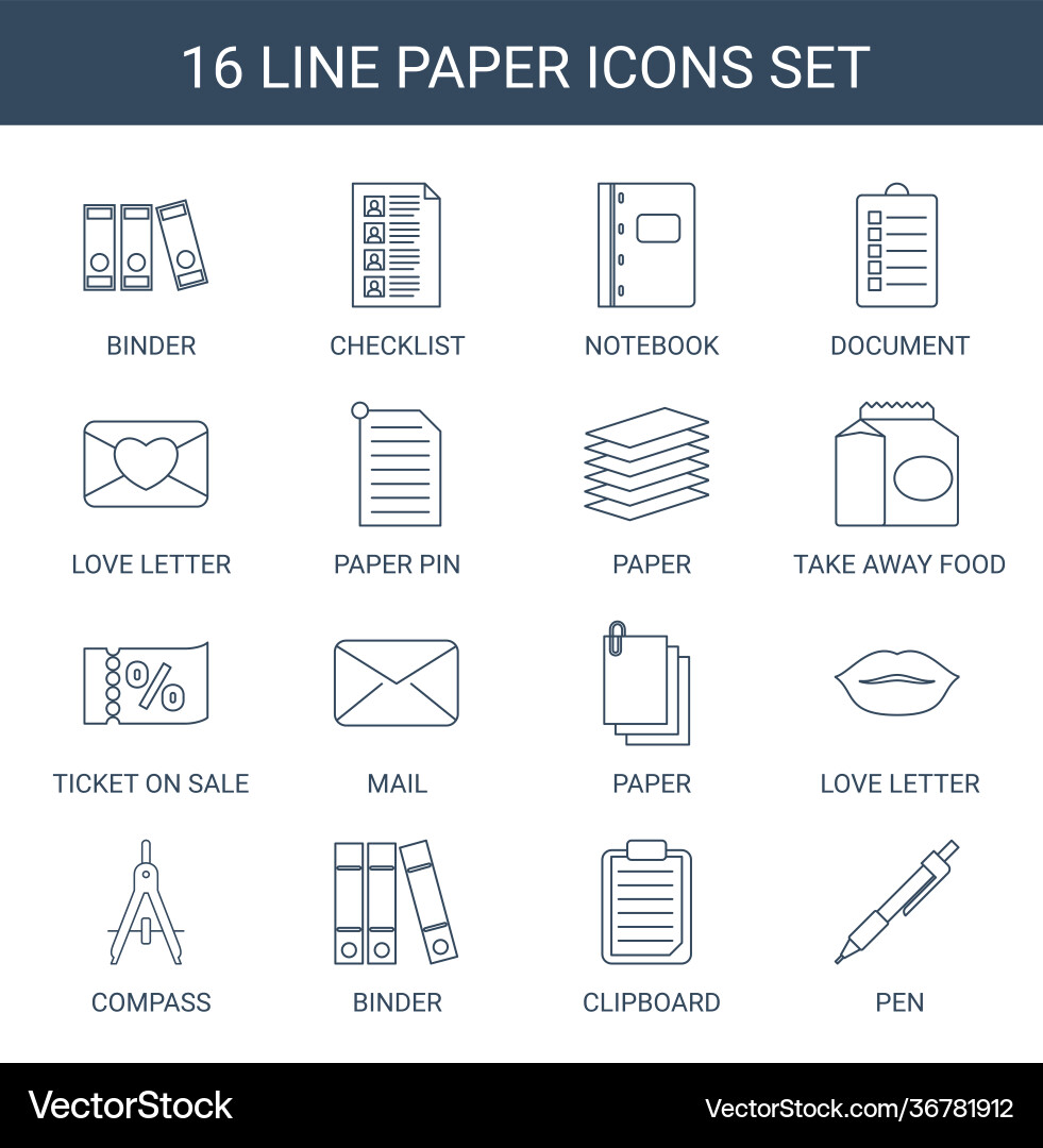 Paper icons Royalty Free Vector Image - VectorStock