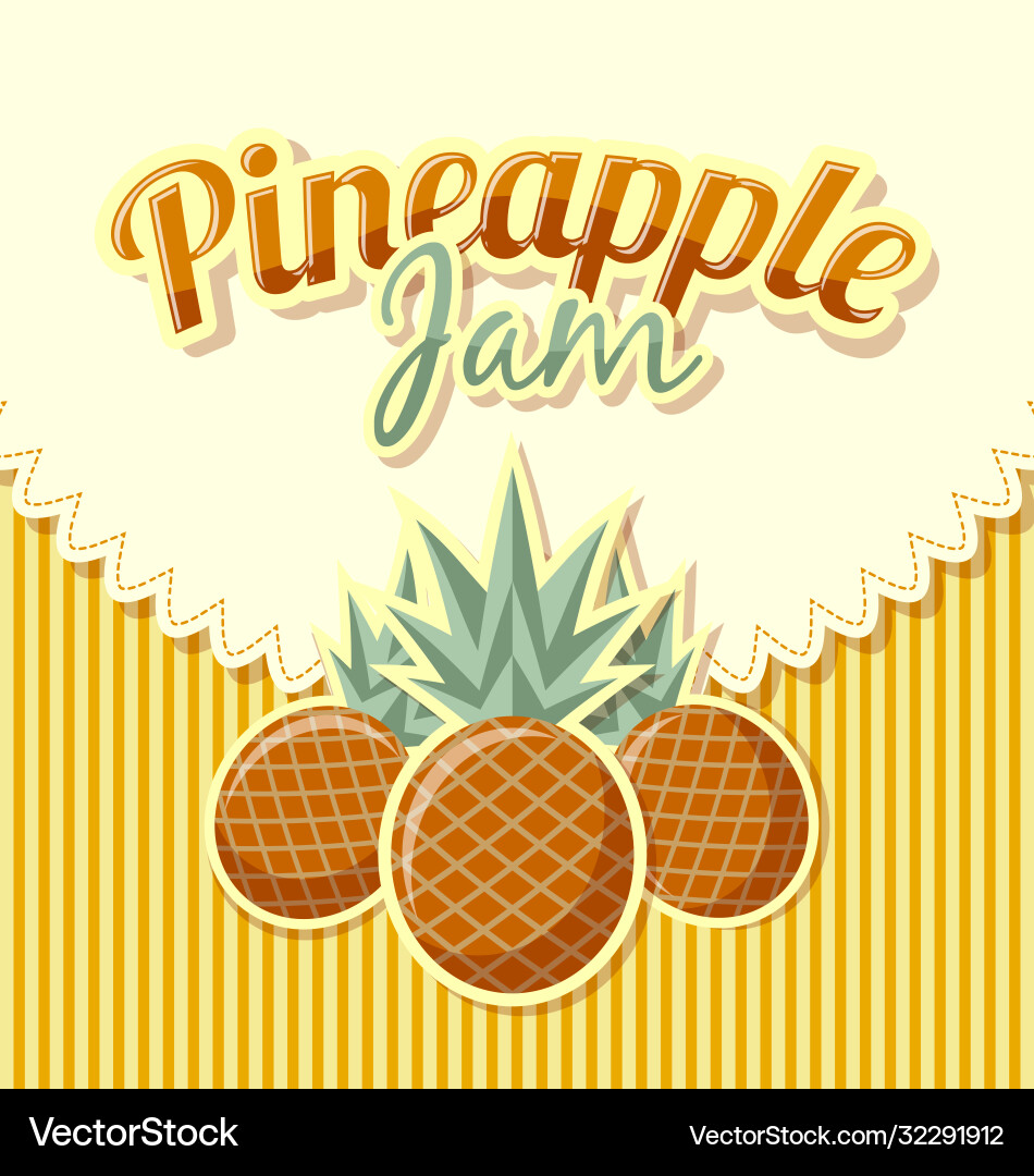 Pineapple Jam Label - Tropical Stripes Royalty Free Vector
