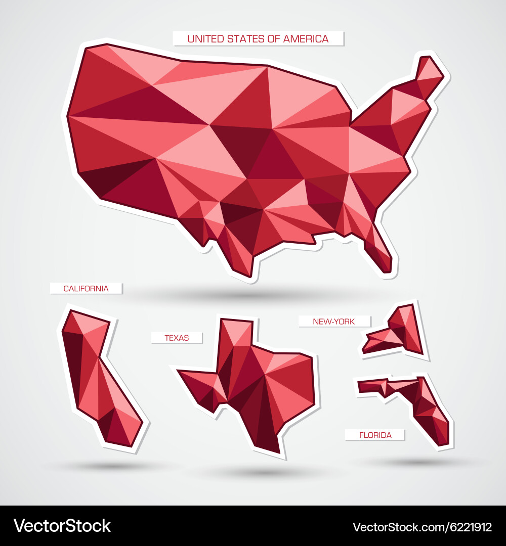 Red geographic business map isolated on white Vector Image