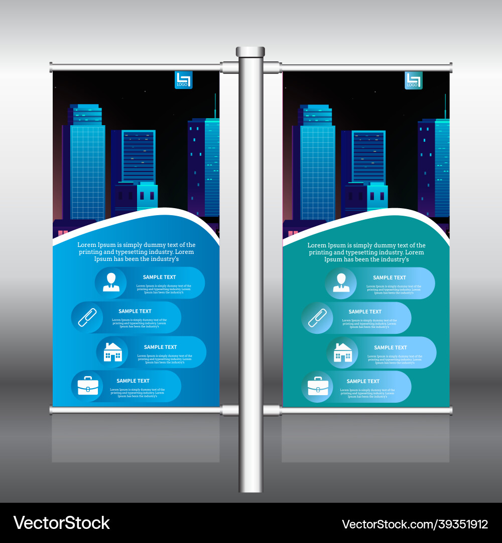 Simple pole banner design template Royalty Free Vector Image